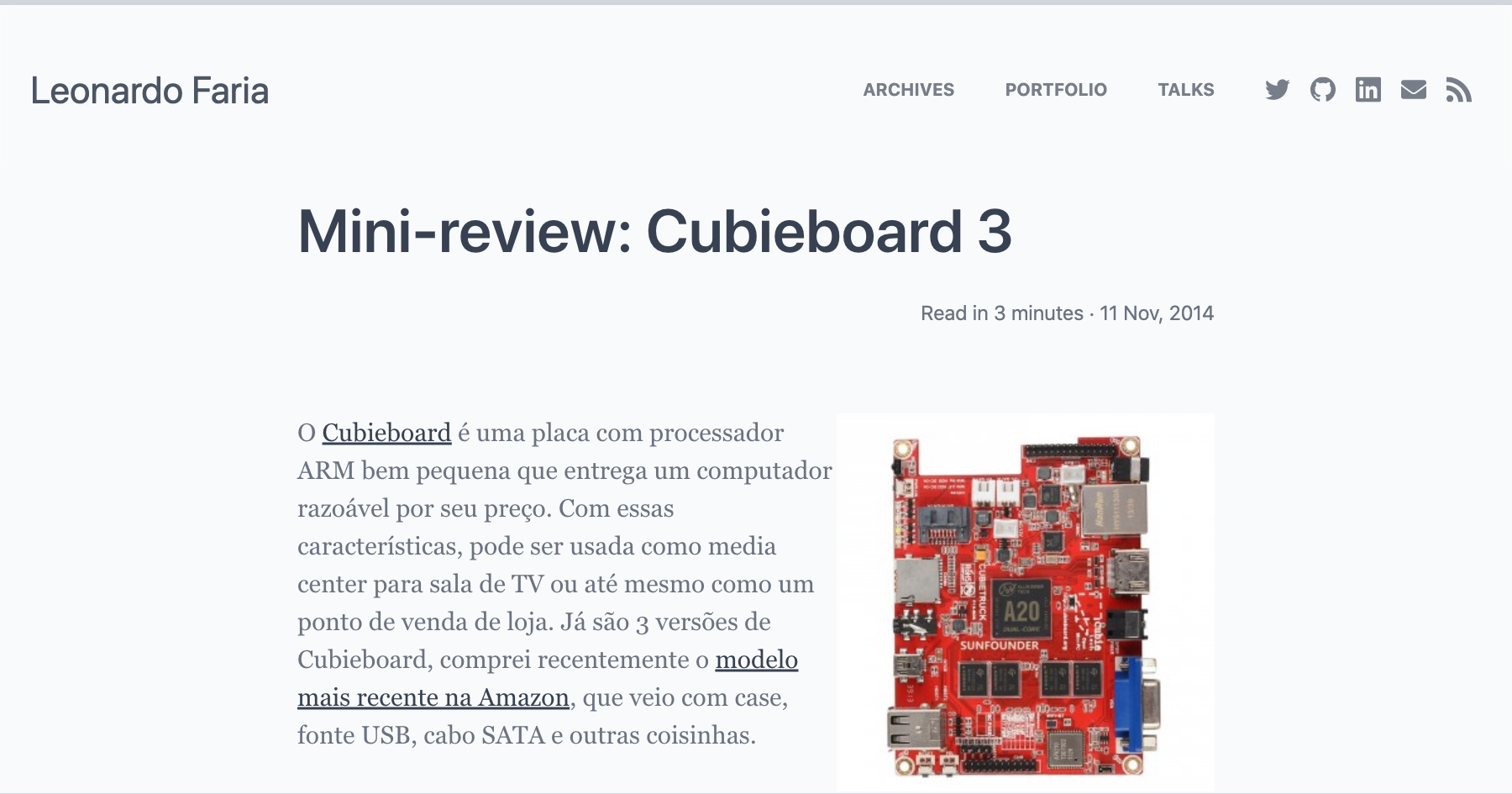 Mini-review: Cubieboard 3 · Leonardo Faria
