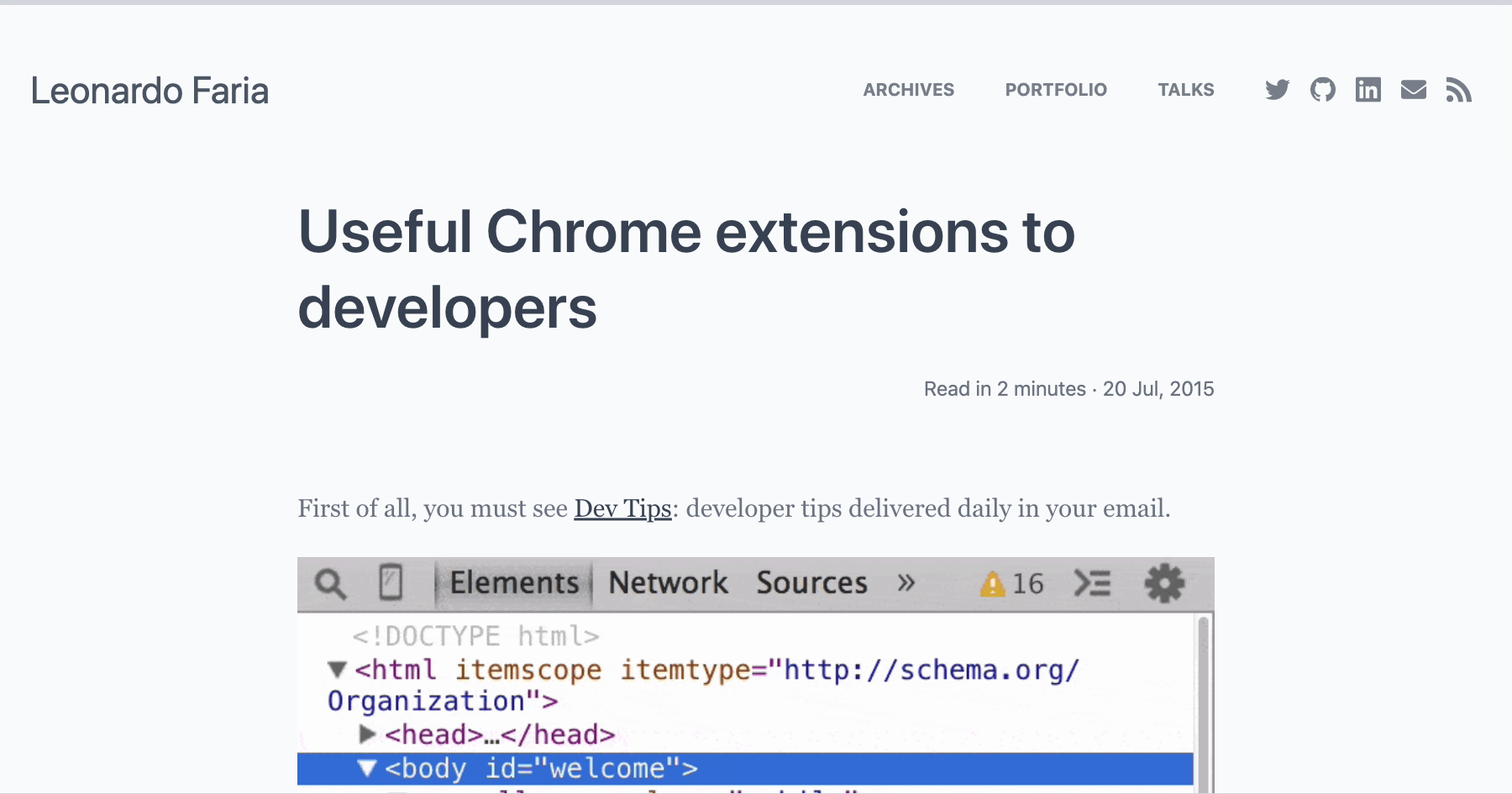 Useful Chrome extensions to developers · Leonardo Faria