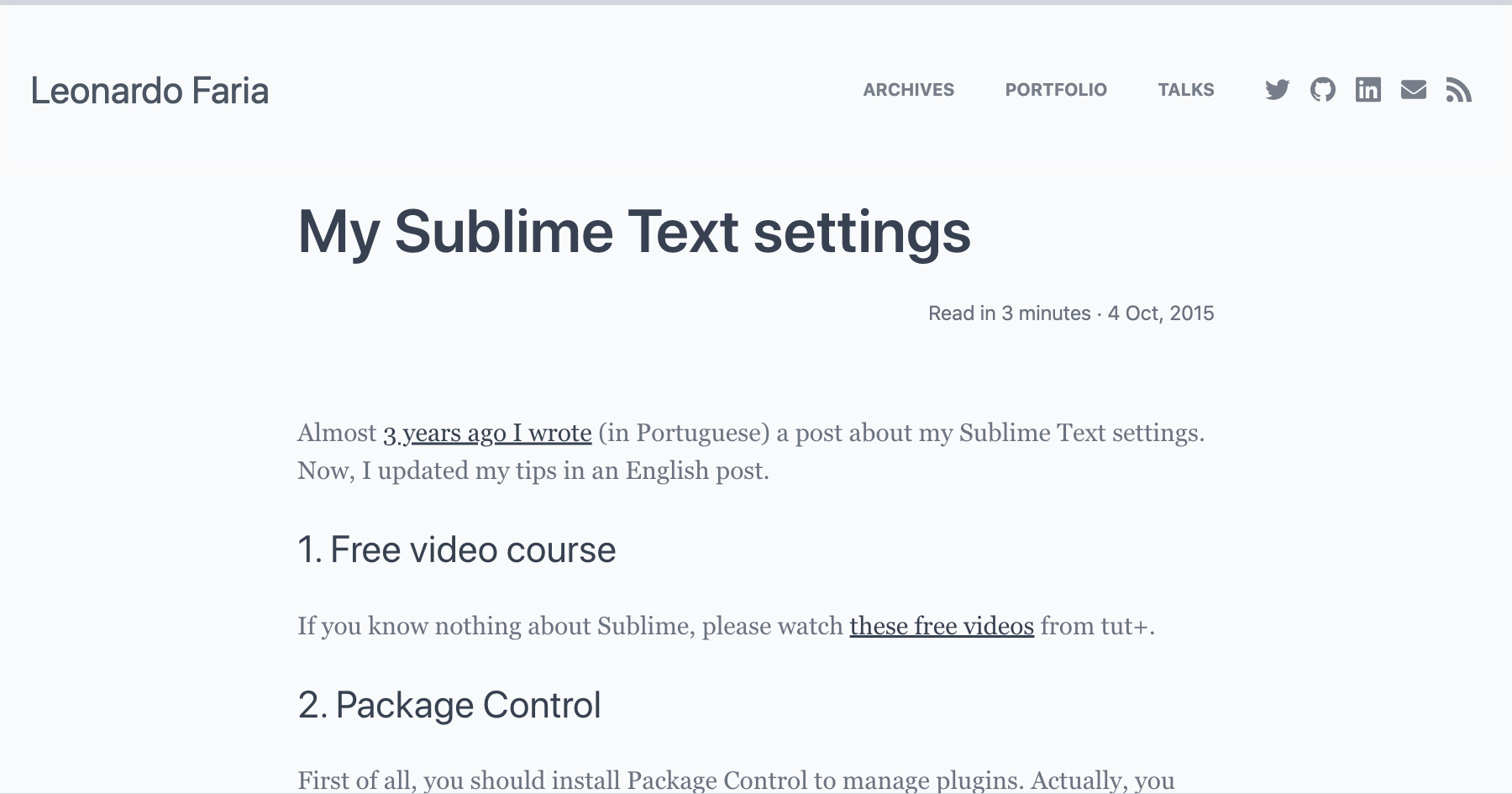 My Sublime Text settings · Leonardo Faria