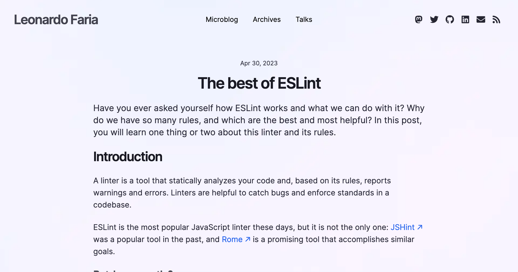 The best of ESLint · Leonardo Faria