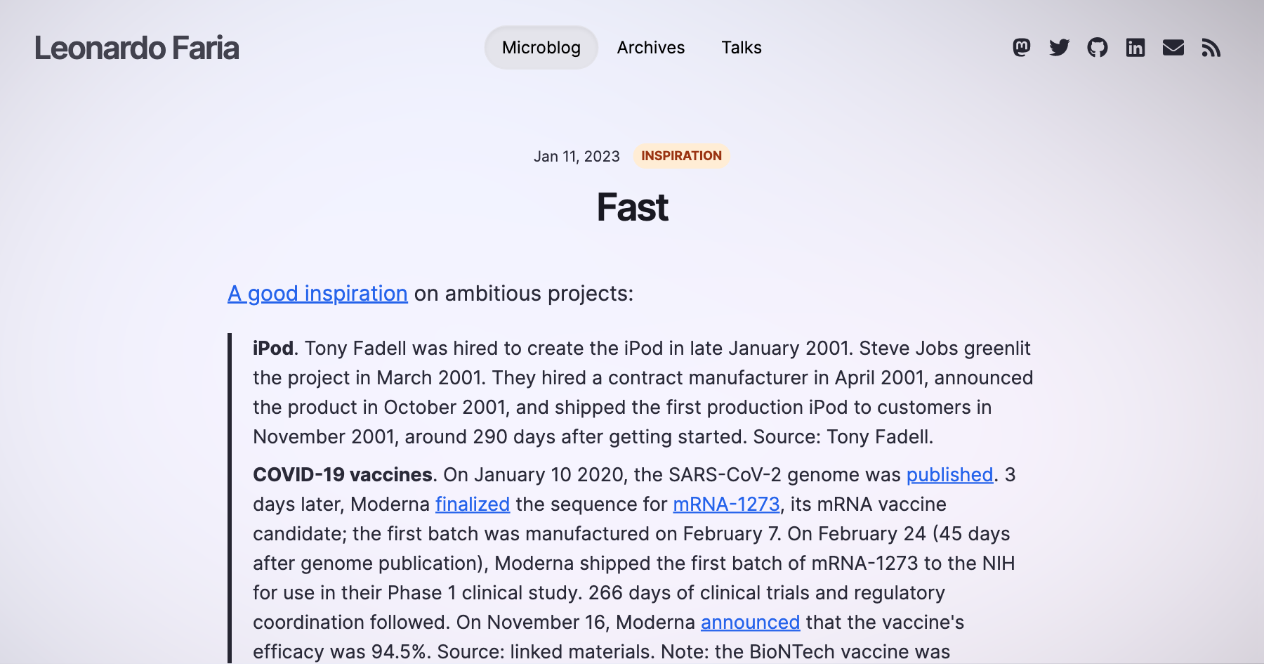 Fast · Microblog · Leonardo Faria